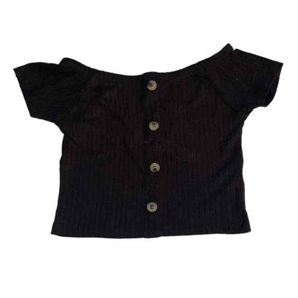 Primark | Shirts & Tops | Primark Black Ribbed Knit Crop Top Sz 8 ...